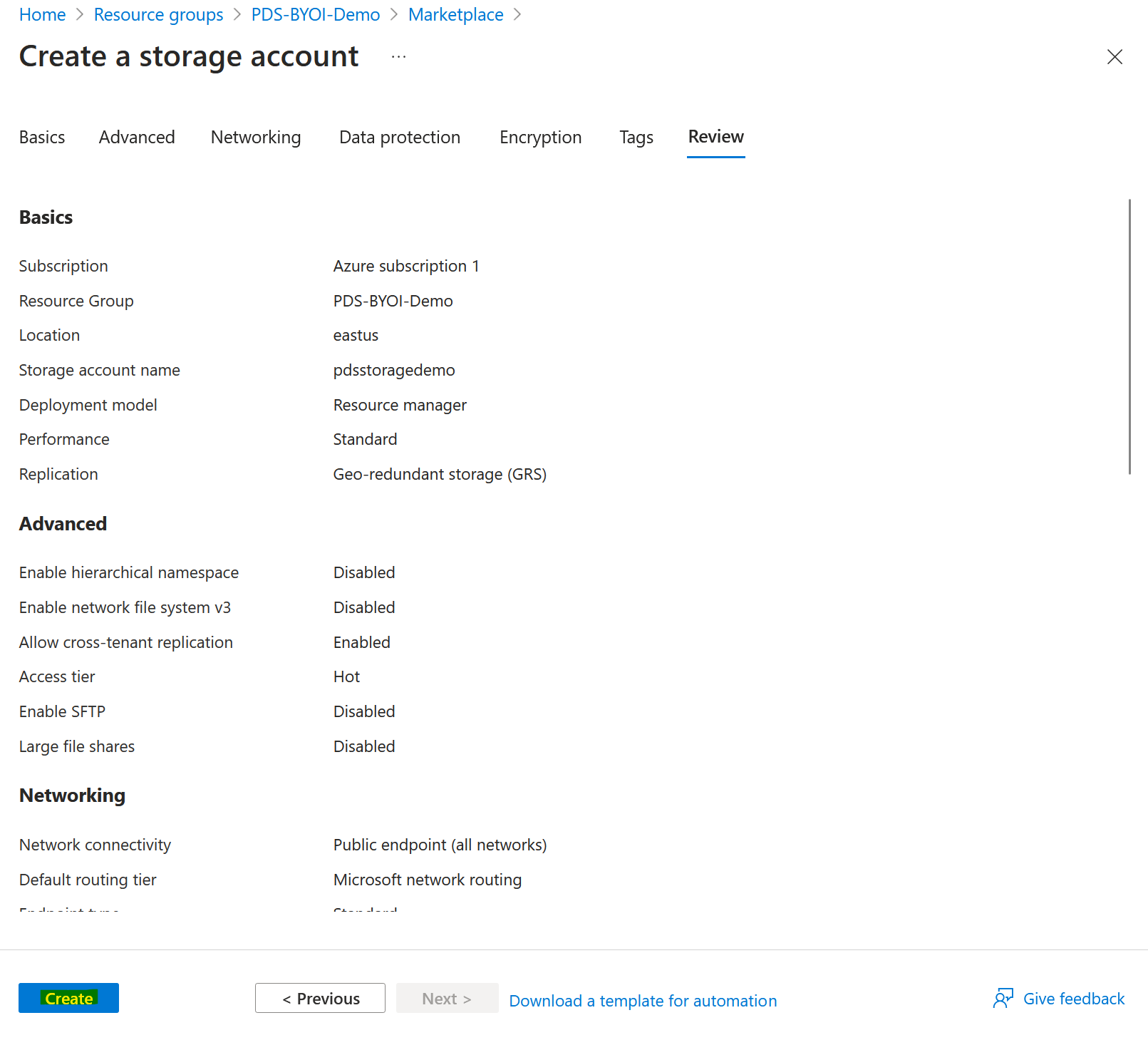 How to set up Azure Storage for Bring Your Own Storage (BYOS) Scenario ...