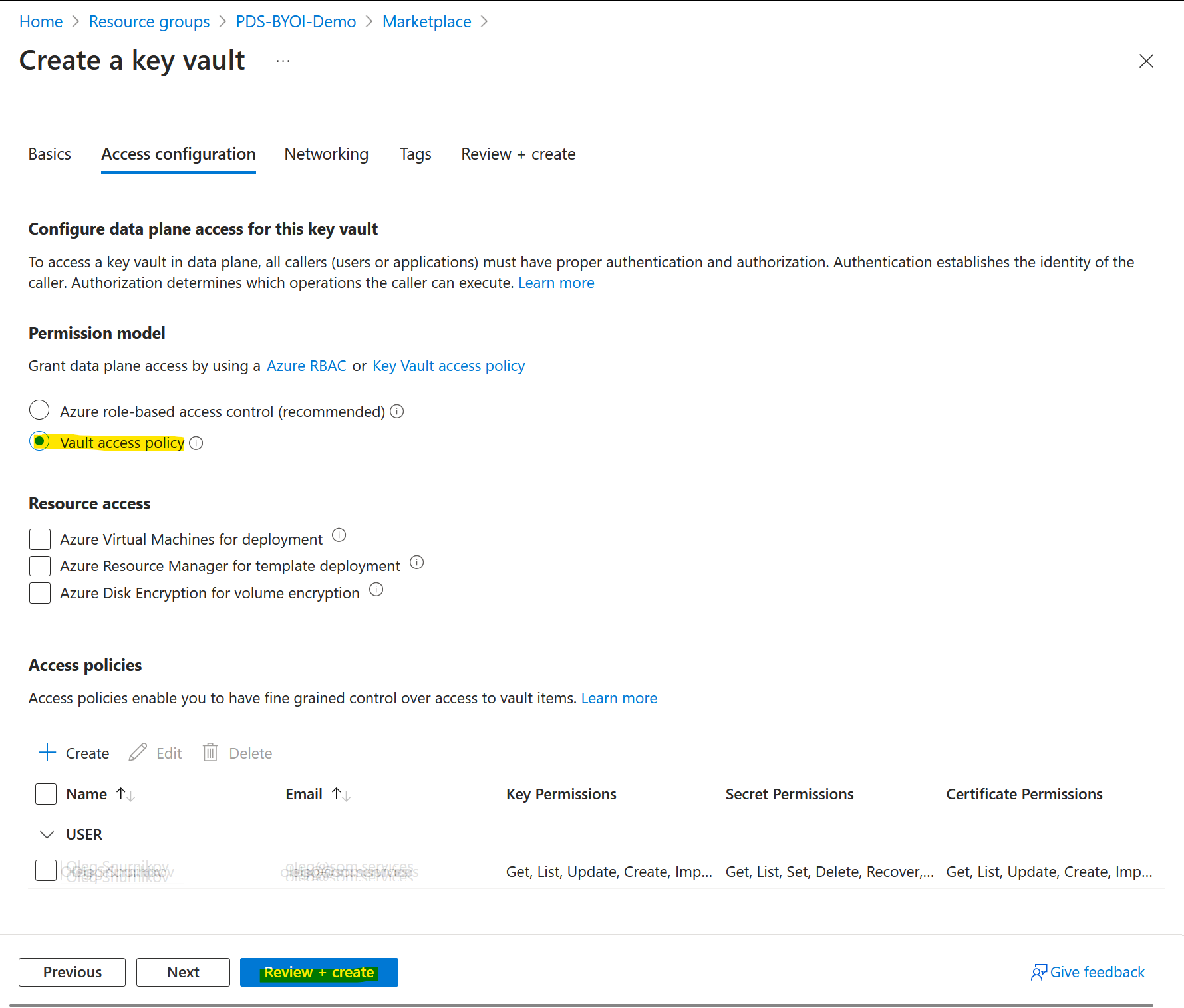 How to set up Azure KeyVault for Bring Your Own Key (BYOK) Scenario – projectdata.io Help Center