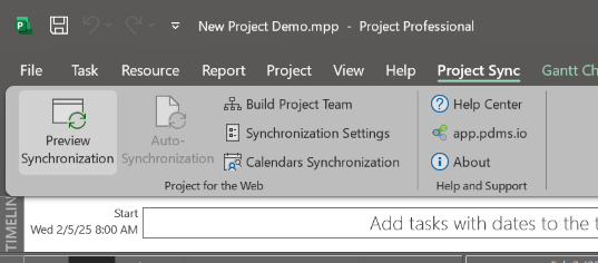 Start a New Project with Project Sync – projectdata.io Help Center